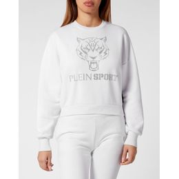 Sweatshirt Plein Sport "Tiger", M&auml;dchen, Gr. L, wei&szlig; (01, wei&szlig;), Obermaterial: 88% Baumwolle, 12% Polyester, Sweatshirts Sweatshirt