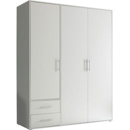 Kleiderschrank Schlafkontor "Valencia", wei&szlig; (wei&szlig;, wei&szlig;), B:155cm H:195cm T:60cm, Melamin, Schr&auml;nke, Kleiderschrank