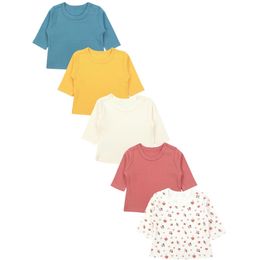 Langarmshirt TUPTAM "Shirt Baby M&auml;dchen Langarmshirt 5er Set", M&auml;dchen, Gr. 56, braun (beige_gelb_braun_pilze_blau), Obermaterial: 100% Baumwolle CO., Shirts Langarmshirt
