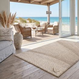 Teppich Sansibar "Heide SA-038", beige, B:80cm H:10mm L:150cm, Polypropylen, Teppiche, Teppich, modernes Design, Motiv: gekreuzte S&auml;bel, Wohnzimmer