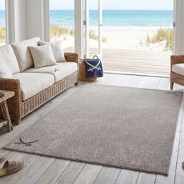 Teppich Sansibar "Heide SA-036", grau, B:67cm H:10mm L:120cm, Polypropylen, Teppiche, Teppich, modernes Design, Motiv, gekreuzte S&auml;bel, Wohnzimmer