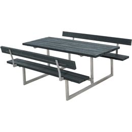 Garten-Essgruppe Plus "&raquo;Basic&laquo; Kombim&ouml;bel mit 2 R&uuml;ckenlehnen", grau, B:184cm H:75cm T:177cm, Polywood, Stahl, Sitzm&ouml;bel-Sets, 177x184x75/45 cm