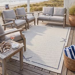 Teppich Sansibar "Nordsee Beach SA-035", creme, B:133cm H:5mm L:190cm, Polypropylen, Teppiche, Teppich, modernes Design, meliert, Motiv: S&auml;bel, In- und Outdoor geeignet