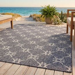 Teppich Sansibar "Nordsee Beach SA-034", anthrazit, B:133cm H:5mm L:190cm, Polypropylen, Teppiche, Teppich, modernes Design, Motiv: gekreuzte S&auml;bel, In- und Outdoor geeignet