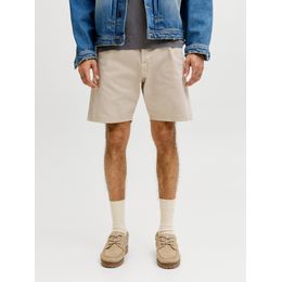 Jack & Jones Shorts JACK & JONES "JJITONY JJORIGINAL SHORTS AKM 111", Herren, Gr. L, N-Gr, beige (moonbeam), Web, Obermaterial: 100% Baumwolle, unifarben, relaxed fit knielang, Hosen Shorts