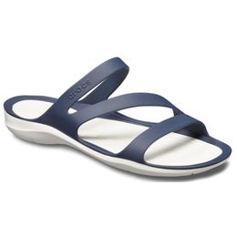 Badepantolette Crocs "Swiftwater Sandal", Damen, Gr. 36, wei&szlig; (navy wei&szlig;), Croslite&trade;, Schuhe Badelatschen Pantolette, Sommerschuh, Badeschuh, Poolslides, genoppte Innensohle