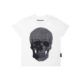 T-Shirt Philipp Plein "Skull Verziert", Jungen, Gr. 14, 01, wei&szlig;, Obermaterial: 100% Baumwolle, Shirts T-Shirt