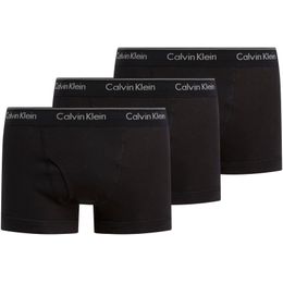 Trunk "TRUNK 3PK", Herren, Gr. M (50), schwarz (schwarz, schwarz, schwarz), Jersey, Obermaterial: 100% Baumwolle, Calvin Klein Underwear, unifarben, k&ouml;rpernah, Unterhosen, mit Logo-Elastikbund