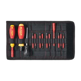wiha Drehmoment-Schraubendreher Set TorqueVario&reg;-S electric gemischt 13-tlg. variabel einstellbare Drehmomentbegrenzung in Tasche 0,8-5,0 Nm (40674)