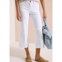 3/4-Jeans Cecil "Style Neele", Damen, Gr. 28, L&auml;nge 26, wei&szlig;, Denim/Jeans, Obermaterial: 78% Baumwolle, 21% Elastomultiester, 1% Elasthan, unifarben, loose fit 3/4-L&auml;nge, Jeans, 3/4-Jeans mit Patch Pockets und Stretch