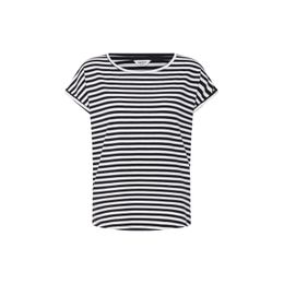 Rundhalsshirt oxmo "Rundhalsshirt OXNPubby", Damen, Gr. L, wei&szlig; (sanftes wei&szlig; mix), Obermaterial: 47% Baumwolle CO. 47% Modal CMD. 6% Elasthan EL., Shirts Rundhalsshirt