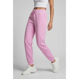 Sweathose Only Play "ONPLOUNGE HW SWEAT PNT - NOOS", Damen, Gr. S, N-Gr, bonbon, Sweatware, Obermaterial: 80% Polyester, 15% Viskose, 5% Elasthan, unifarben, regular fit kn&ouml;chellang, Hosen Sweathose, mit Kordelzug