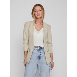 Kurzblazer Vila "VIJOY 3/4 BLAZER - NOOS", Damen, Gr. 40, cement, Web, Obermaterial: 95% Polyester, 5% Elasthan, unifarben, regular fit normal, Blazer Kurzblazer