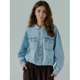 Outdoorjacke NORR "NORR Jacket Mie", Damen, Gr. 36, light blau wash, Obermaterial: 100% Baumwolle, Jacken Outdoorjacke