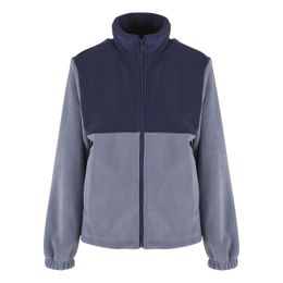 Allwetterjacke Urban Classics "Urban Classics Ladies Double Polarfleece Jacket", Damen, Gr. L, navy, cloudsky, 94% Polyester, 6% Elasthan, unifarben, relaxed fit, amerikanischer Ausschnitt, Jacken