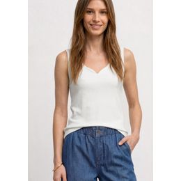 Tr&auml;gertop Street One, Damen, Gr. 34, wei&szlig; (sanftes wei&szlig;), Web, 95% Baumwolle, 5% Elasthan, unifarben, comfort fit normal, eckiger Ausschnitt, normaler Saum, Tops Tr&auml;gertop, aus Jersey in Unifarbe
