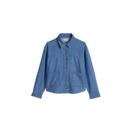 Marc O'Polo Outdoorjacke MARC O'POLO "aus Bio-Baumwolle", Kinder, Gr. 164, mid blau denim, Obermaterial: 100% Baumwolle, unifarben, relaxed fit, Rundhals, Manschette, Jacken Outdoorjacke