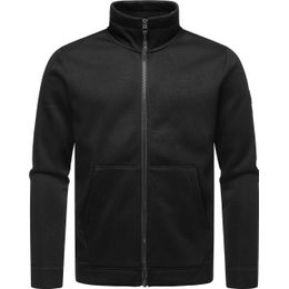 Sweatjacke Ragwear "Fabbian Collar", Herren, Gr. XXL (56), schwarz, Rippware, Material: 100% Polyester. Futter: 100% Polyester, Basic, gerade h&uuml;ftbedeckend, hoch geschlossener Ausschnitt, &Auml;rmel ohne &Auml;rmelschlitz Rippb&uuml;ndchen, Sweatjacken Sweatjacke, Herren Basic Feinstrick-Jacke