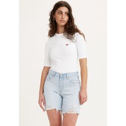 Levi's T-Shirt LEVI'S "LUCA SLIM TEE", Damen, Gr. S (36), wei&szlig;, Jersey, Obermaterial: 96% Baumwolle, 4% Elasthan, unifarben, slim fit h&uuml;ftlang, Rundhals, Shirts T-Shirt, Slim Fit