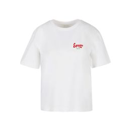 T-Shirt MISS TEE "Miss Tee Damen Pi&ugrave; Veloce Tee", Damen, Gr. L, wei&szlig;, 100% Baumwolle, bedruckt, oversize, Rundhals, Shirts T-Shirt