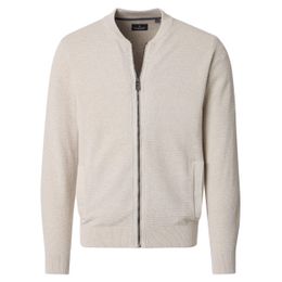 Strickjacke Casamoda "Casamoda Strickjacke uni", Herren, Gr. XL, wei&szlig;beige, 100% Baumwolle, Strickjacken Strickjacke