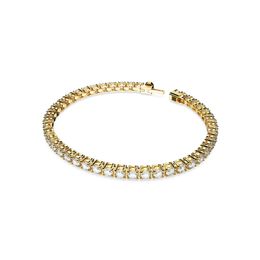 Armkette Swarovski "Schmuck Geschenk Matrix Armband" Gr. S, gold (gelbgoldfarben, kristallwei&szlig;, kristallwei&szlig;), Armb&auml;nder, Damen, S, Metall, Armkette, mit Swarovski Kristall