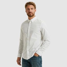 PME-Legend Langarmhemd PME LEGEND, Herren, Gr. XL, N-Gr, hellwei&szlig;, Web, Obermaterial: 97% Baumwolle, 3% Elasthan, unifarben, regular fit normal, Manschette, Hemden, mit Manschetten