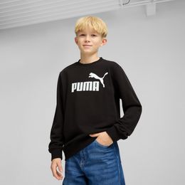 Sweatshirt Puma "ESS NO 1 LOGO CREW TR B", Jungen, Gr. 152, schwarz (Puma schwarz), Sweatware, Obermaterial: 68% Baumwolle, 32% Polyester, bedruckt, regular fit normal, Rundhals, angesetztes B&uuml;ndchen, Sweatshirts Sweatshirt, f&uuml;r Jugendliche, sportlicher Stil, Rundhalsausschnitt, ohne Kapuze