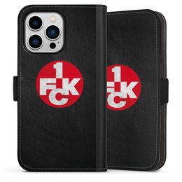 DeinDesign iPhone 13 Pro Handy Klapph&uuml;lle Handyh&uuml;lle aus Kunst Leder schwarz Flip Case 1. Fc Kaiserslautern Official Licensed Product 1. Fck Sideflip mit Lasche