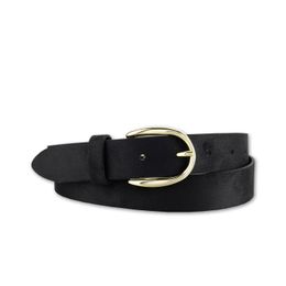 Bernd G&ouml;tz Lederg&uuml;rtel BERND G&Ouml;TZ "Lederg&uuml;rtel mit samtigem Look und Goldschlie&szlig;e", Damen, Gr. 100, schwarz, Rindsleder, G&uuml;rtel Lederg&uuml;rtel