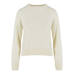 Rundhalspullover Urban Classics "Urban Classics Damen Ladies Knitted Roundneck Sweater", Damen, Gr. M, sandwei&szlig;, 70% Viskose, 30% Polyamid, unifarben, normal, Rundhals, Pullover Rundhalspullover