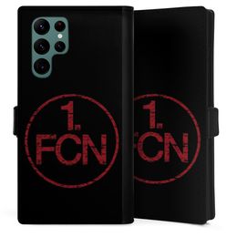 DeinDesign Galaxy S22 Ultra Handy Klapph&uuml;lle Handyh&uuml;lle aus Kunst Leder schwarz Flip Case Merchandise Sideflip mit langer Lasche