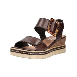 Keilsandalette Remonte "Remonte Sandalen Leder", Damen, Gr. 38, braun, Leder, Schuhe