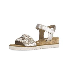 Keilsandalette Gabor "Keilsandalette", Damen, Gr. 37,5, gold, Schuhe