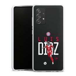 DeinDesign Galaxy A52s 5G Handy Silikon H&uuml;lle Case wei&szlig; Handyh&uuml;lle Official Licensed Product Luis Diaz Fc Bayern M&uuml;nchen Silikon Case