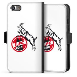DeinDesign iPhone SE (2020) Handy Klapph&uuml;lle Handyh&uuml;lle aus Kunst Leder schwarz Flip Case Official Licensed Product 1. Fc K&ouml;ln Coat Of Arms Sideflip mit Lasche