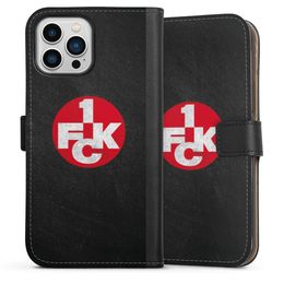 DeinDesign iPhone 13 Pro Max Handy Klapph&uuml;lle Handyh&uuml;lle aus Kunst Leder schwarz Flip Case 1. Fc Kaiserslautern Official Licensed Product 1. Fck Sideflip mit 