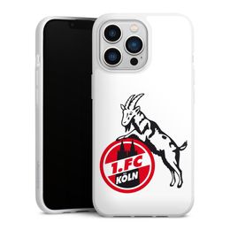 DeinDesign iPhone 13 Pro Handy Silikon H&uuml;lle Case wei&szlig; Handyh&uuml;lle Official Licensed Product Coat Of Arms 1. Fc K&ouml;ln Silikon Case