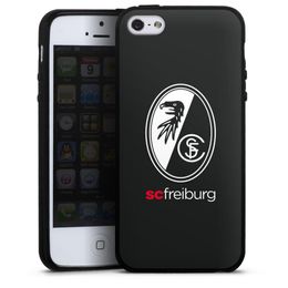 DeinDesign iPhone SE (2016-2019) Handy Silikon H&uuml;lle Case schwarz Handyh&uuml;lle Coat Of Arms Official Licensed Product Sc Freiburg