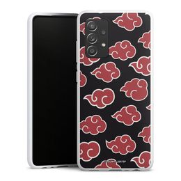 DeinDesign Galaxy A52s 5G Handy Silikon H&uuml;lle Case wei&szlig; Handyh&uuml;lle Naruto Shippuden Pattern Akatsuki Silikon Case