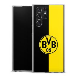 DeinDesign Galaxy S22 Ultra Handy Silikon H&uuml;lle Case transparent Handyh&uuml;lle Borussia Dortmund Bvb Coat Of Arms Silikon Case