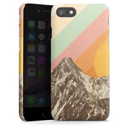 DeinDesign iPhone SE (2020) Handy Premium Case Smartphone Handyh&uuml;lle Schutzh&uuml;lle matt Retro Mountain Sunshine Premium Case