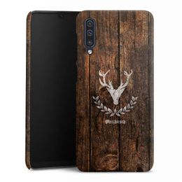 DeinDesign Galaxy A50 Handy Premium Case Smartphone Handyh&uuml;lle Schutzh&uuml;lle matt Wooden Look Deer Wood Premium Case