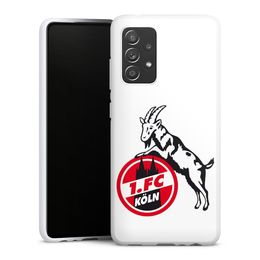 DeinDesign Galaxy A52s 5G Handy Silikon H&uuml;lle Case wei&szlig; Handyh&uuml;lle Official Licensed Product Coat Of Arms 1. Fc K&ouml;ln Silikon Case
