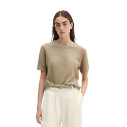 Marc O'Polo MARC O'POLO Damen Strickpullover "aus Baumwolle-Leinen-Slub-Garn", beige, Gr. M, unifarben, Obermaterial: 90% Baumwolle, 10% Leinen, Pullover