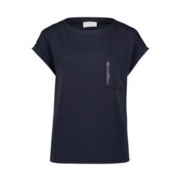 Kurzarmshirt Betty Barclay "Damen mit Seitenschlitzen", Damen, Gr. 36, dunkelblau, Sweatware, Obermaterial: 55% Viskose, 39% Polyester, 6% Elasthan, loose fit normal, U-Boot-Ausschnitt, Shirts