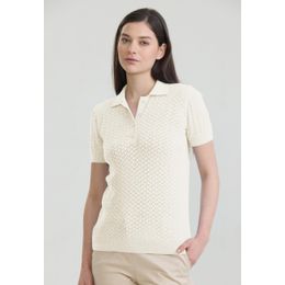 Poloshirt FELIX HARDY "Polo Shirt Kurzarm", Damen, Gr. S, ecru, 100% Baumwolle, Shirts