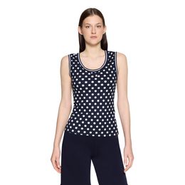 T-Shirt Betty Barclay "Damen mit Rippb&uuml;ndchen", Damen, Gr. 36, dunkelblau, wei&szlig;, Jersey, Obermaterial: 95% Baumwolle, 5% Elasthan, tailliert normal, Shirts T-Shirt