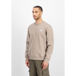 Sweater Alpha Industries "Basic Sweatshirt SL", Herren, Gr. M, beige (vintage sand), Obermaterial: 80% Baumwolle, 20% Polyester, regular fit, Sweatshirts Sweater