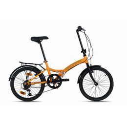 Faltrad Dacapo "Dacapo Faltrad 20'' Foldtech 6 G&auml;nge" Gr. 32, goldfarben, schwarz, Fahrr&auml;der, 32cm, 20 Zoll (50,80cm) hinten: 20 Zoll (50,80cm), Faltbar